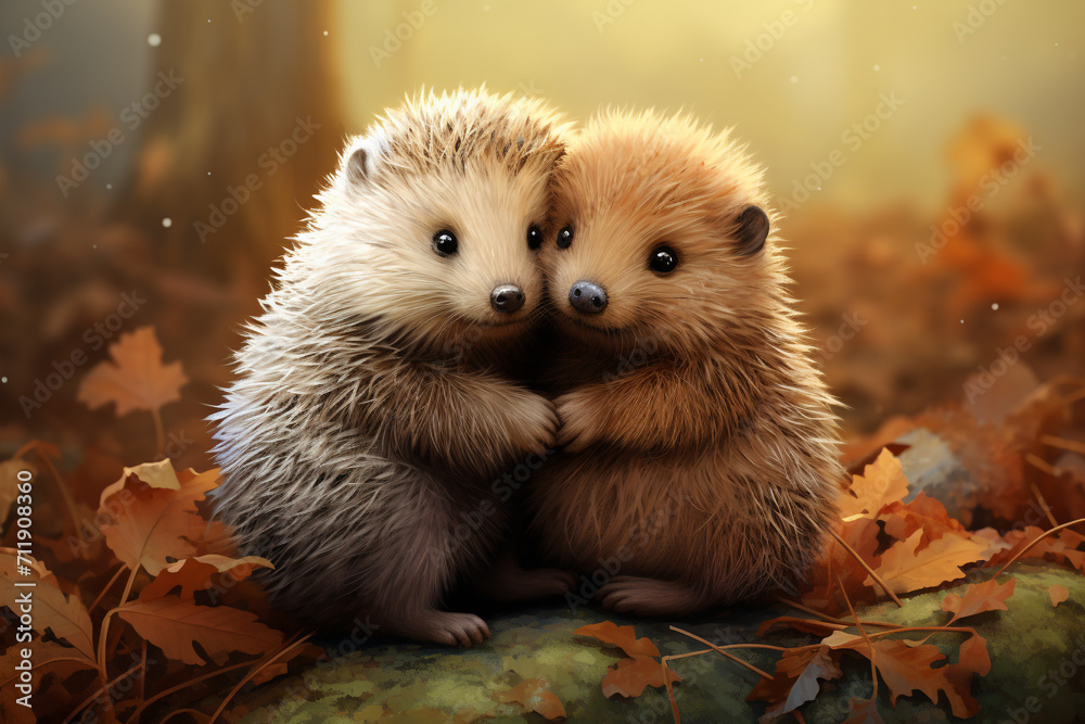 National Hugging Day. Cute animated animals hug each other. celebration ...