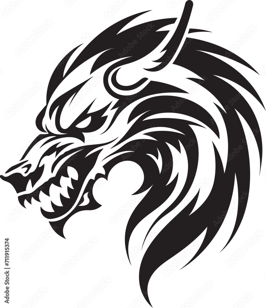 Ethereal Essence Crest Vector Logo for Kuei Dragon Spirit Stock Vector ...