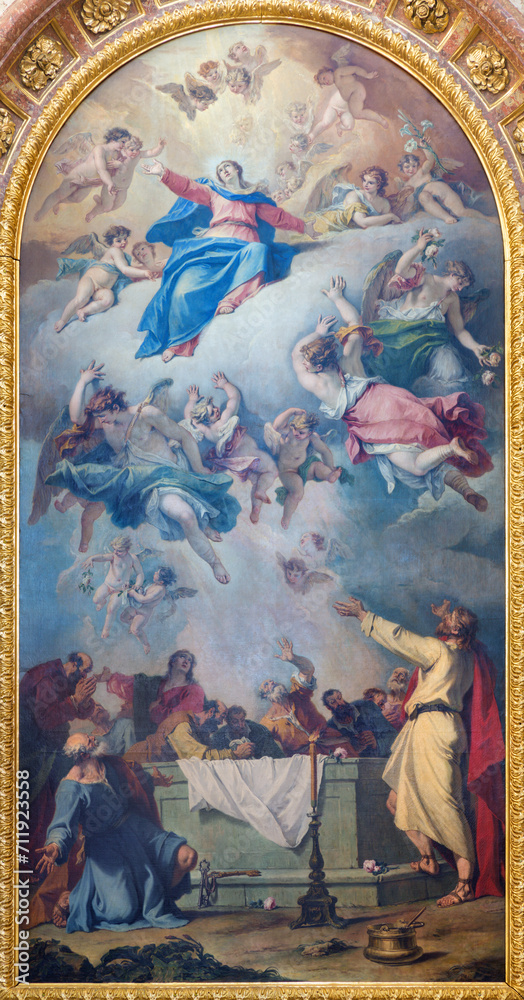 VIENNA, AUSTRIA - JULY 30, 2014: The painting of Assumption of Virgin ...