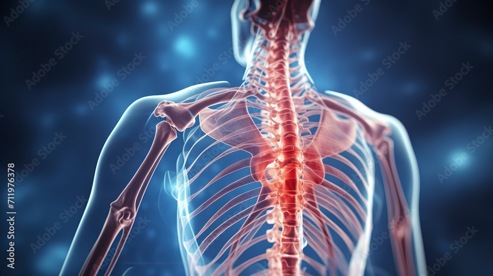 Anatomy of Human Bones on medical background Stock Illustration | Adobe ...