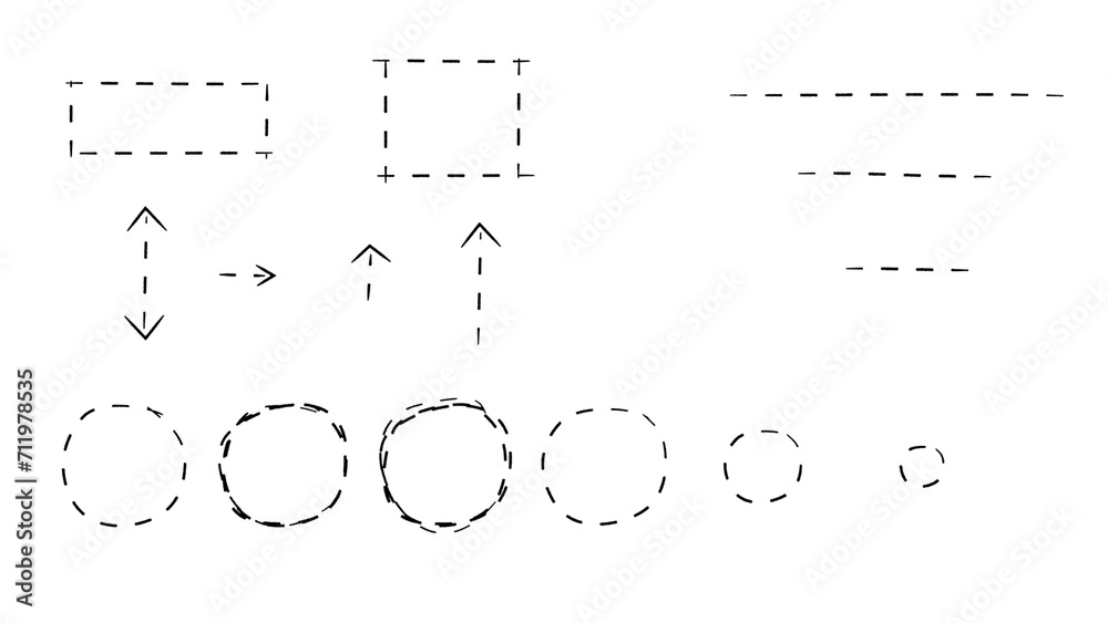 Hand Drawn Dotted Lines and Shapes Stock Template | Adobe Stock