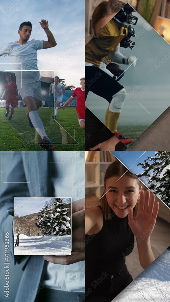 Vertical Geometric Shapes Media Transitions Stock Template | Adobe Stock