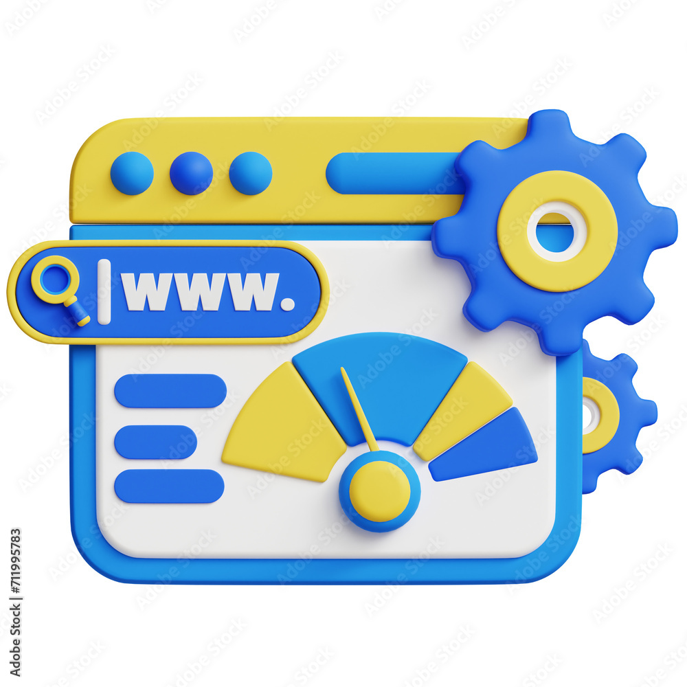 Fast Browsing 3d icon illustration. Great for business, technology ...
