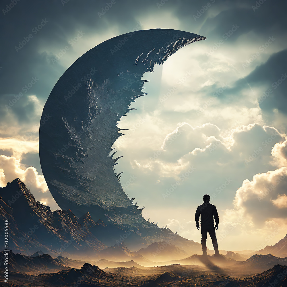 giant moon,Giant Monster 거대한 달,거대괴수(그건 괴수의알인가?먹이인가? Is that a monster's ...