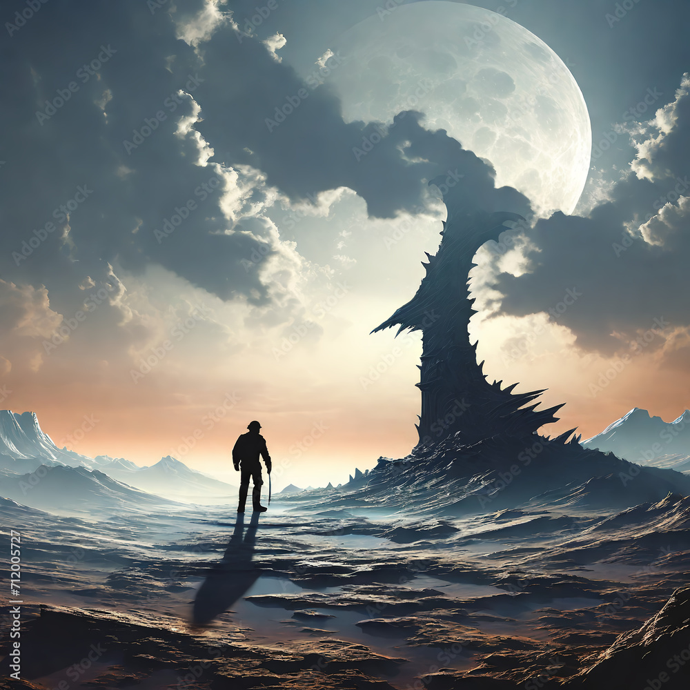 giant moon,Giant Monster 거대한 달,거대괴수(그건 괴수의알인가?먹이인가? Is that a monster's ...