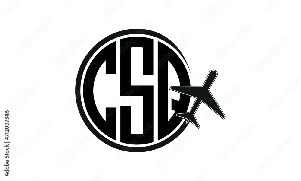 CSQ three initial letter circle tour & travel agency logo design vector ...
