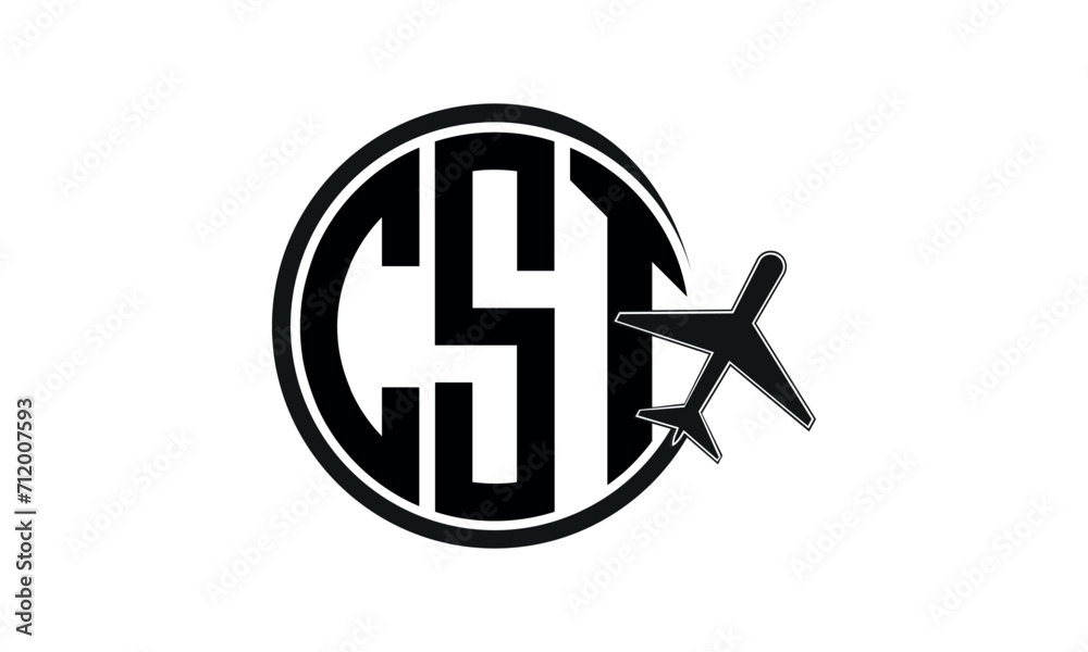 CST three initial letter circle tour & travel agency logo design vector ...