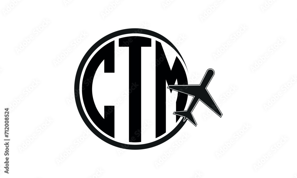 CTM three initial letter circle tour & travel agency logo design vector ...