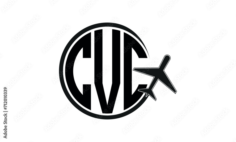 CVC three initial letter circle tour & travel agency logo design vector ...
