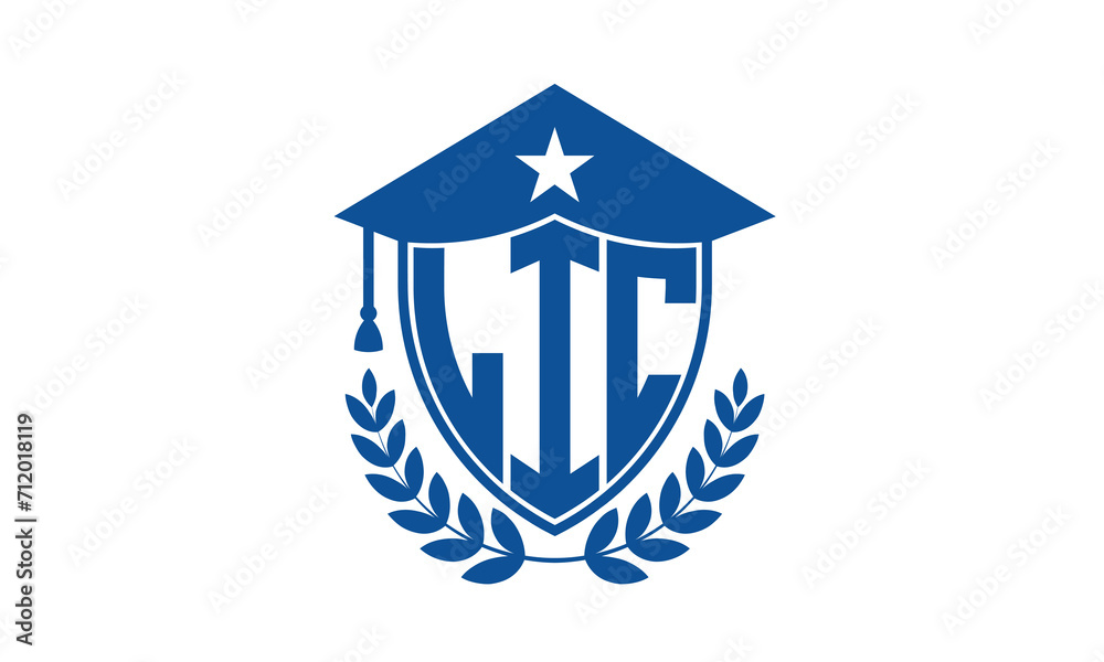 Vetor de LIC three letter iconic academic logo design vector template ...