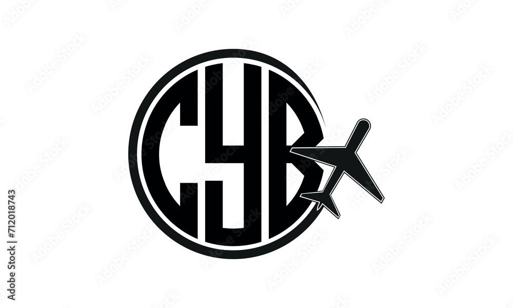 CYB three initial letter circle tour & travel agency logo design vector ...