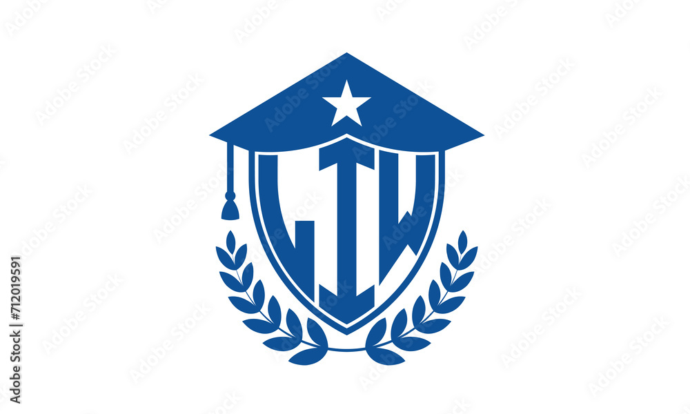 LIW three letter iconic academic logo design vector template. monogram ...