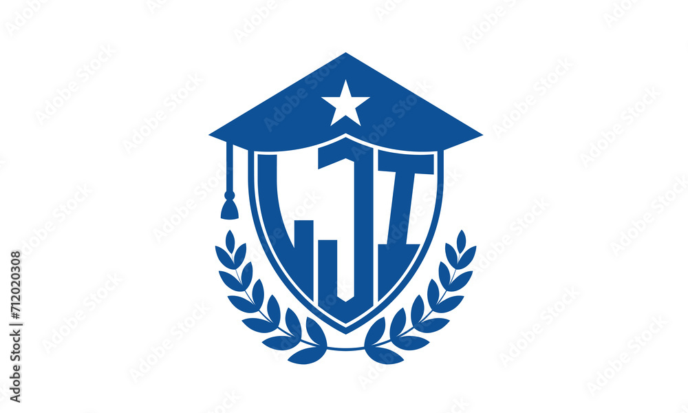 LJI three letter iconic academic logo design vector template. monogram ...