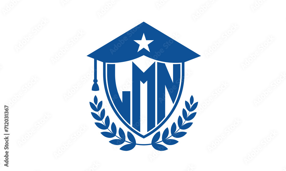 Vetor de LMN three letter iconic academic logo design vector template ...