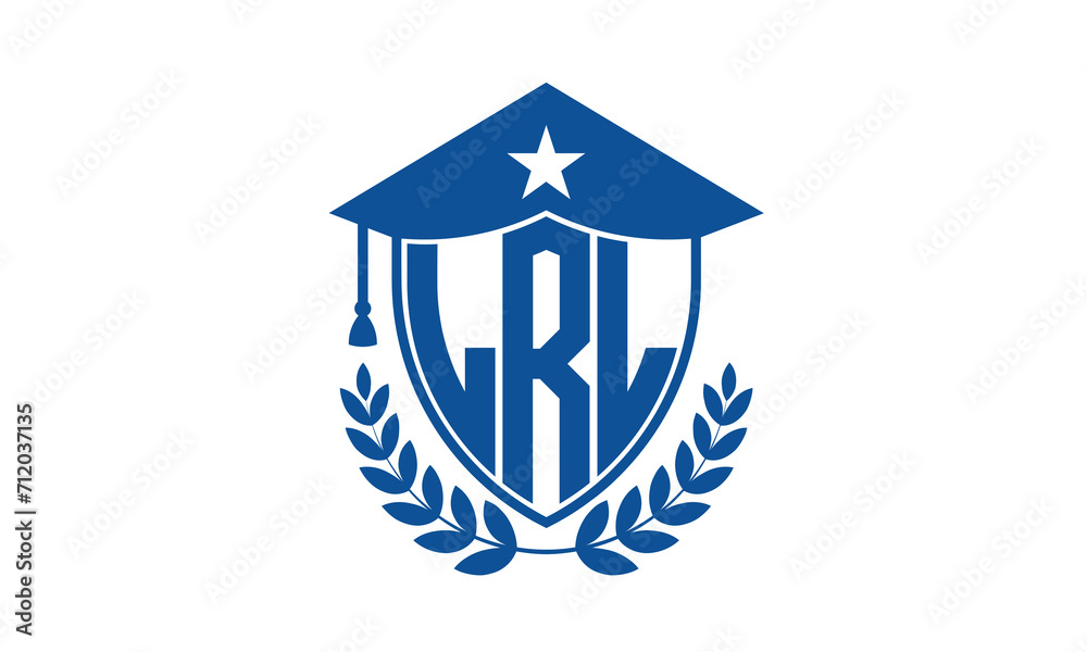 Vetor de LRL three letter iconic academic logo design vector template ...