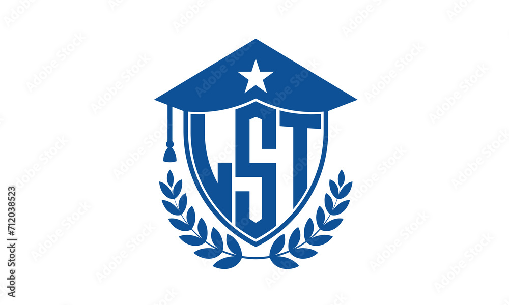 LST three letter iconic academic logo design vector template. monogram ...