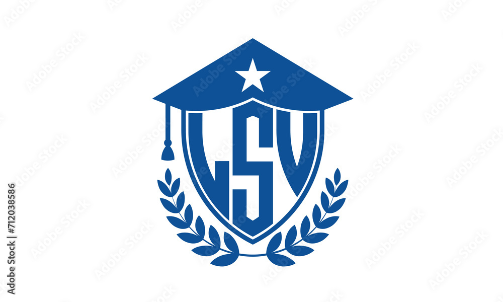 LSV three letter iconic academic logo design vector template. monogram ...