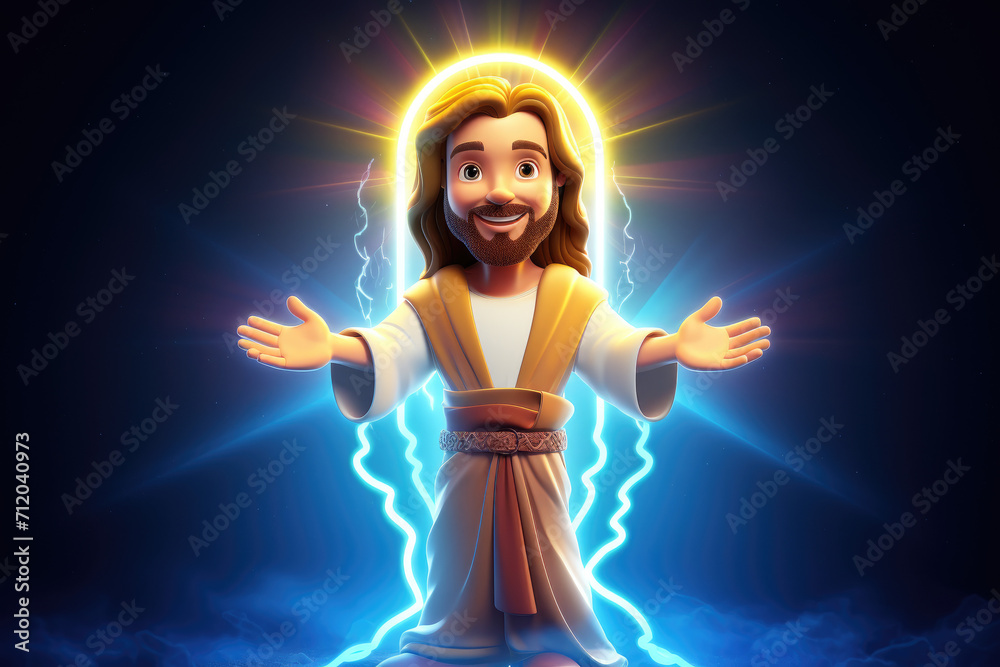 3d jesus glowing cartoon characters Stock Illustration | Adobe Stock