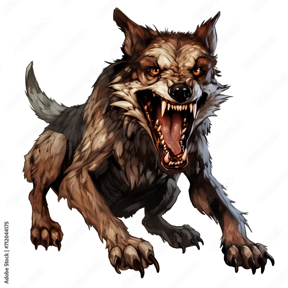 Dangerous ferocious mad dog can spread rabies, Foaming at the mouth ...