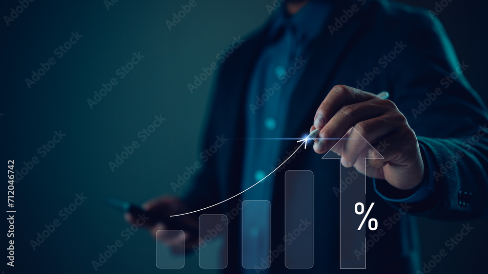 Business development to success and growing growth concept, graph with ...