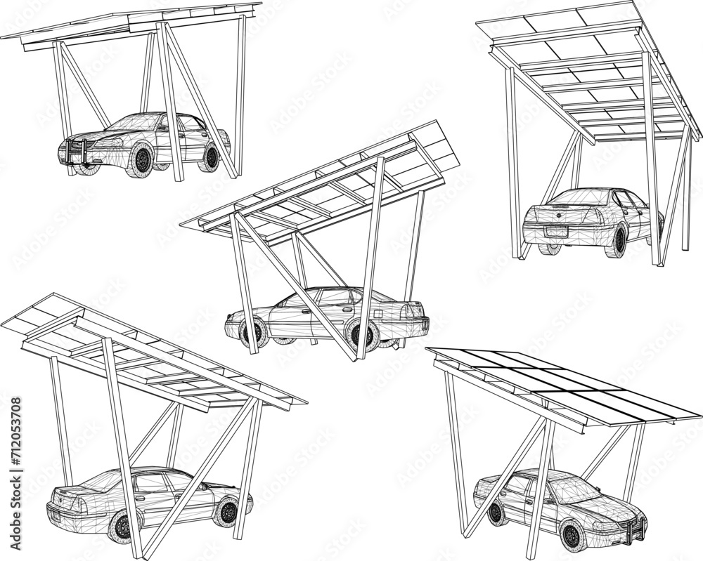 Vector sketch illustration of modern simple car garage design Stock ...