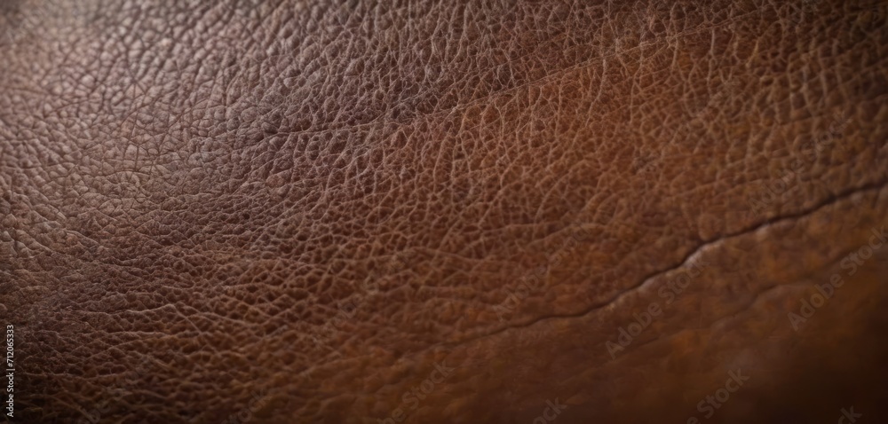 a close up view of a brown leather texture with a light reflection of ...