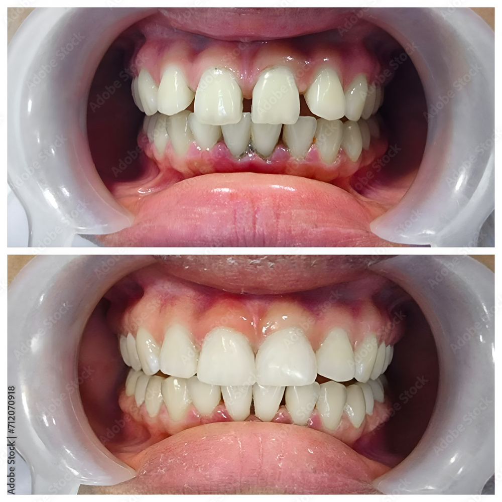 Before and after fixation for huge gap between front teeth or incisors ...