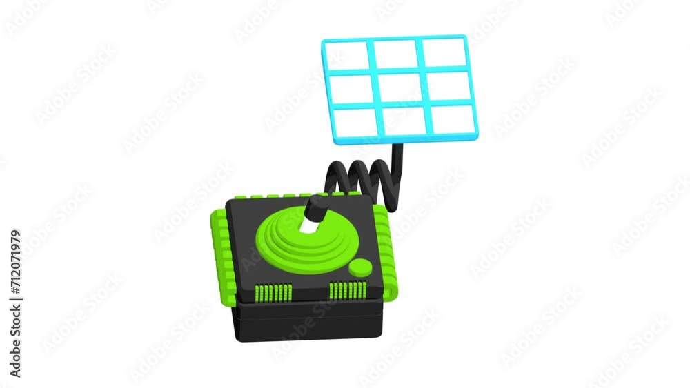 Cartoon solar panel control floating animation with sustainability ...