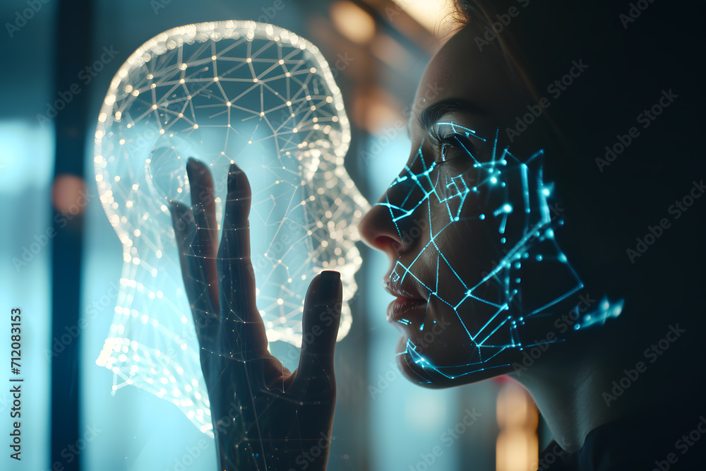 Artificial intelligence connecting interaction with human, chat bot ...