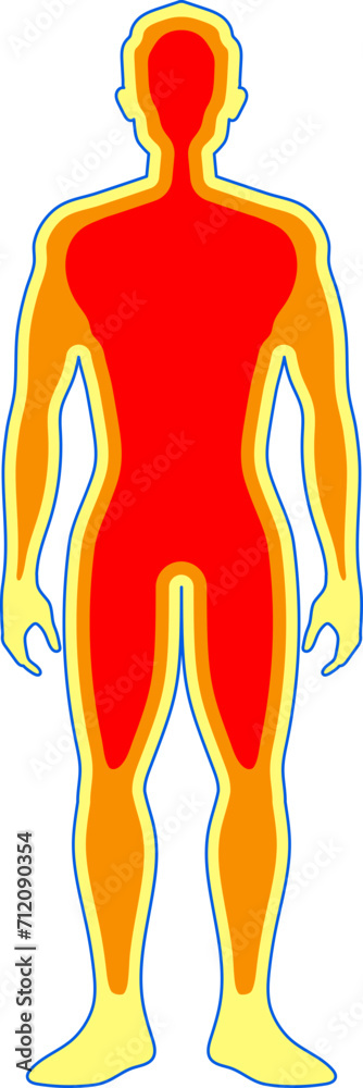 Male Body Temperature Mode Hyperthermia Stock Vector | Adobe Stock