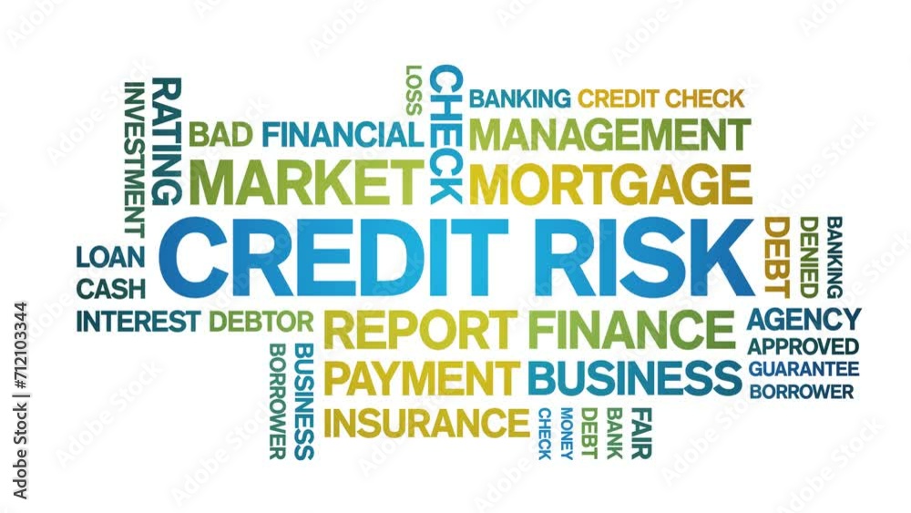Credit risk animated tag word cloud;text design animation kinetic ...