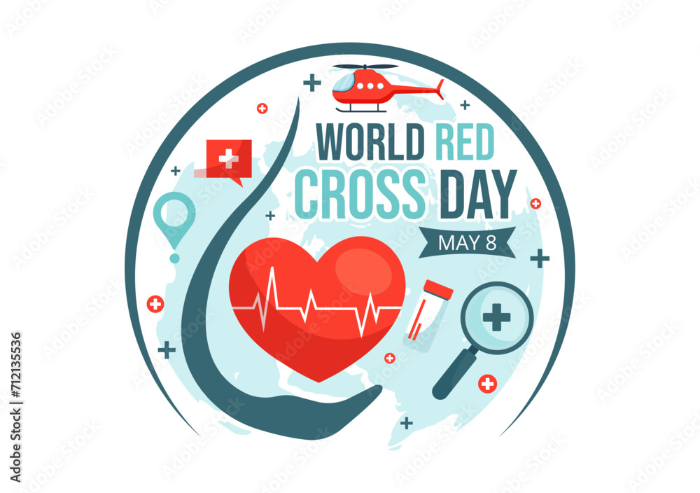 World Red Cross Day Vector Illustration on May 8 to Medical Health and ...