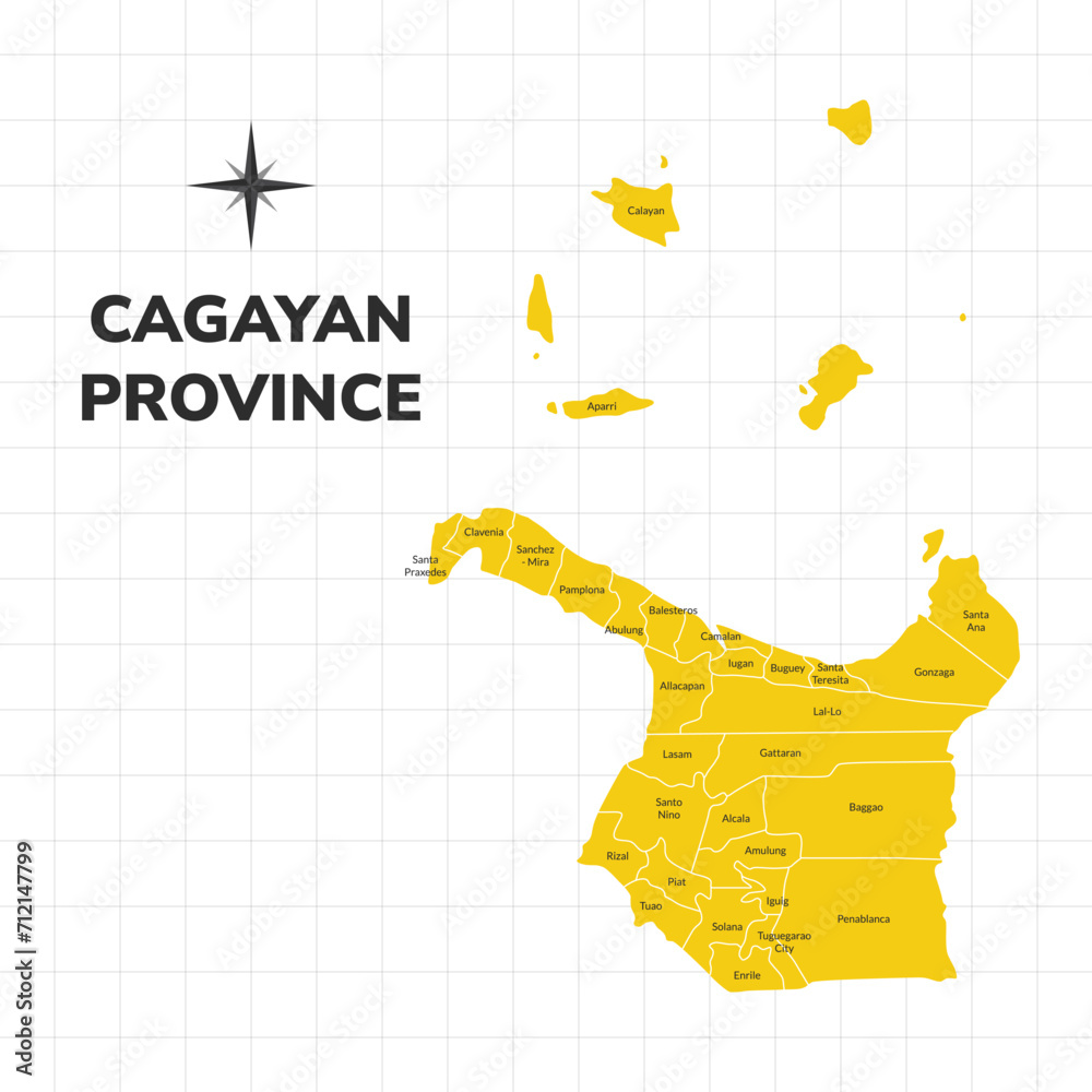 Cagayan Province map illustration. Map of the province in the ...