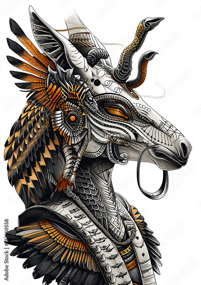 Egyptian pharaoh Vintage Animal God, warrior, in Royal Costumes ...