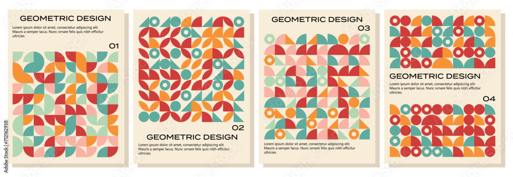 Posters of vector abstract geometric shapes. Template design for ...