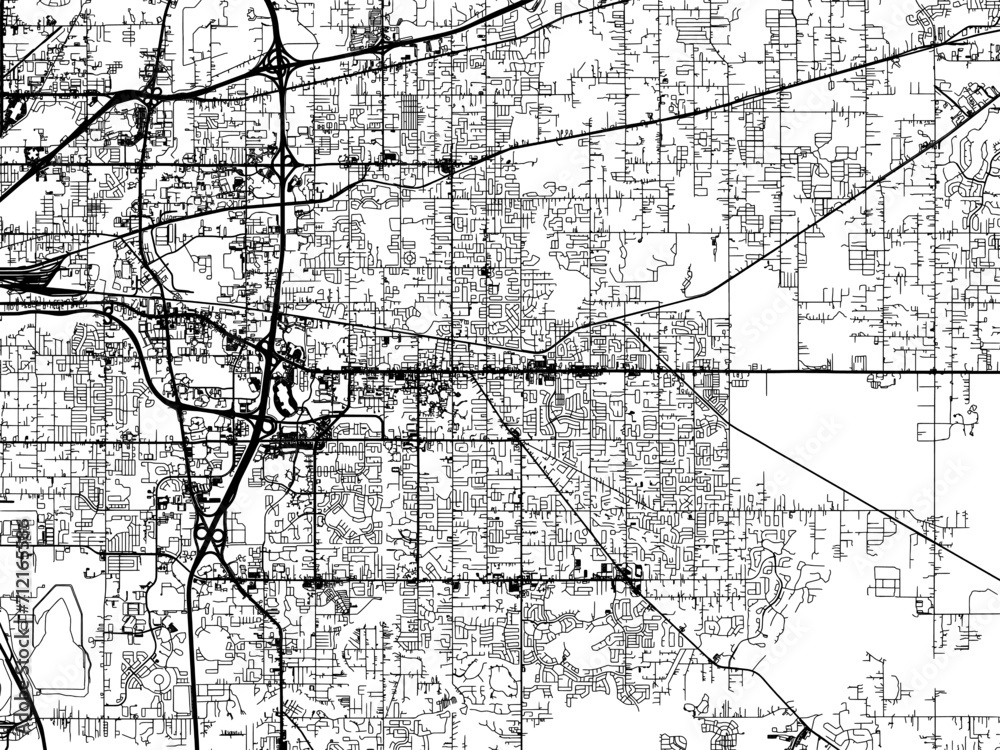 Vector road map of the city of Brandon Florida in the United States of ...