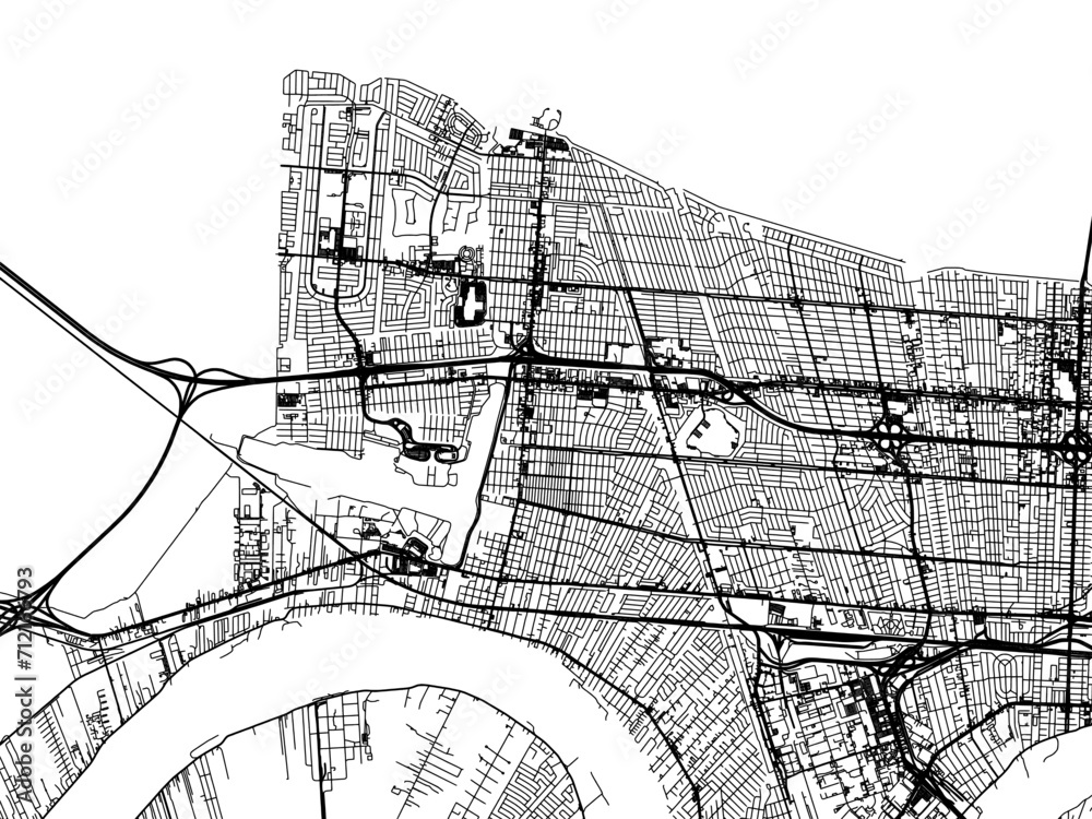Vector road map of the city of Kenner Louisiana in the United States of ...