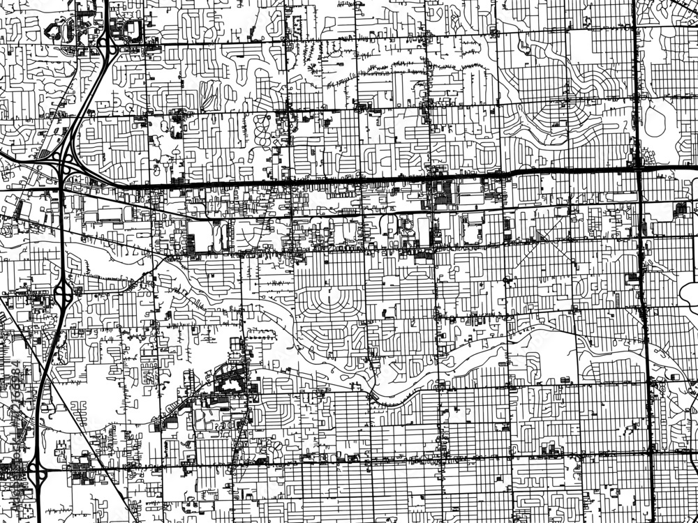 Vector road map of the city of Livonia Michigan in the United States of ...