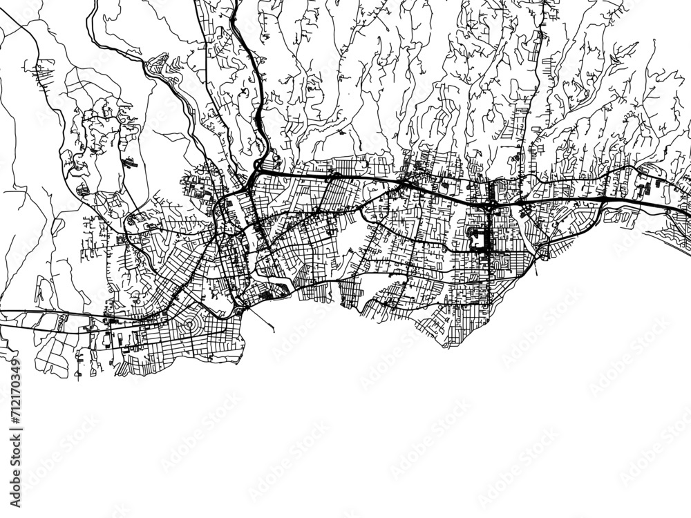 Vector road map of the city of Santa Cruz California in the United ...