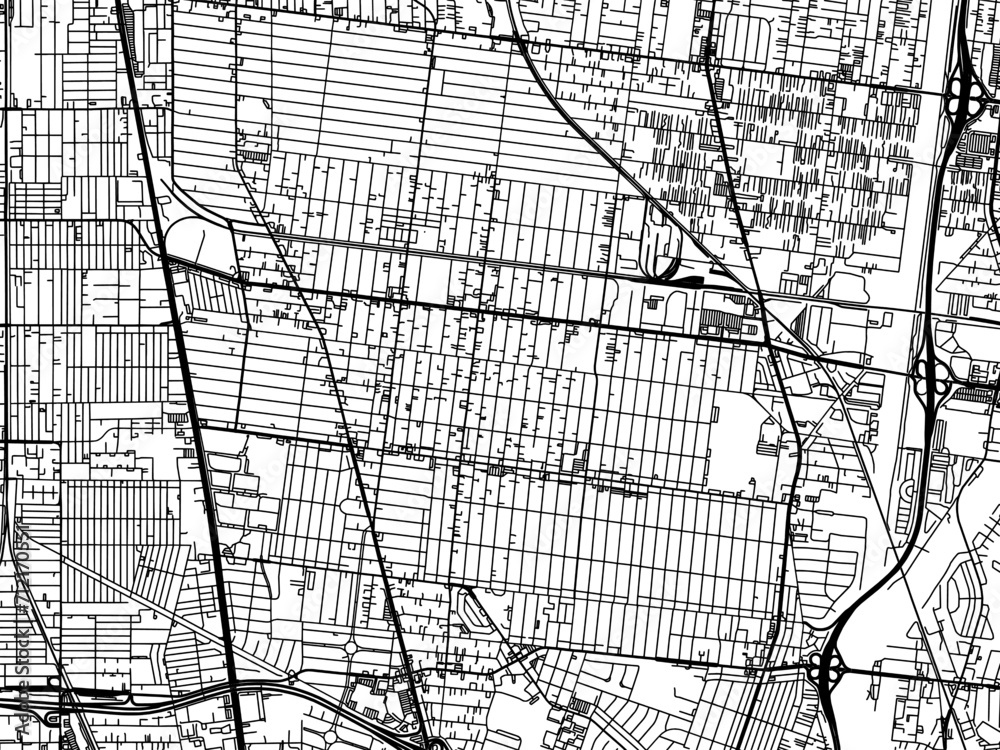 Vector road map of the city of South Gate California in the United ...
