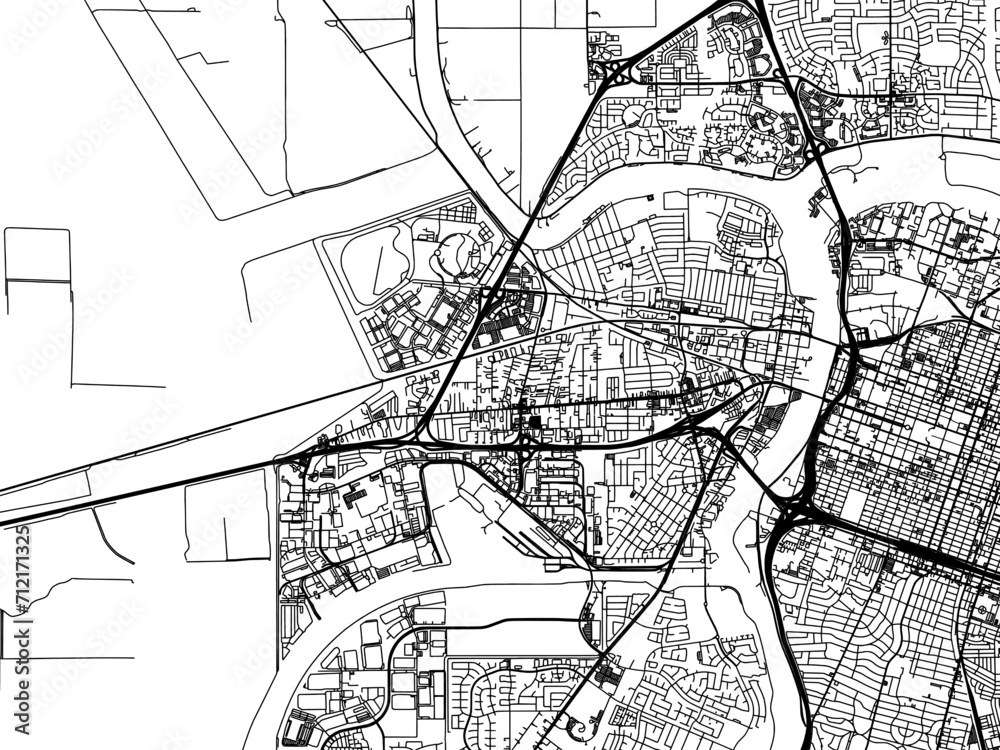 Vector road map of the city of West Sacramento California in the United ...