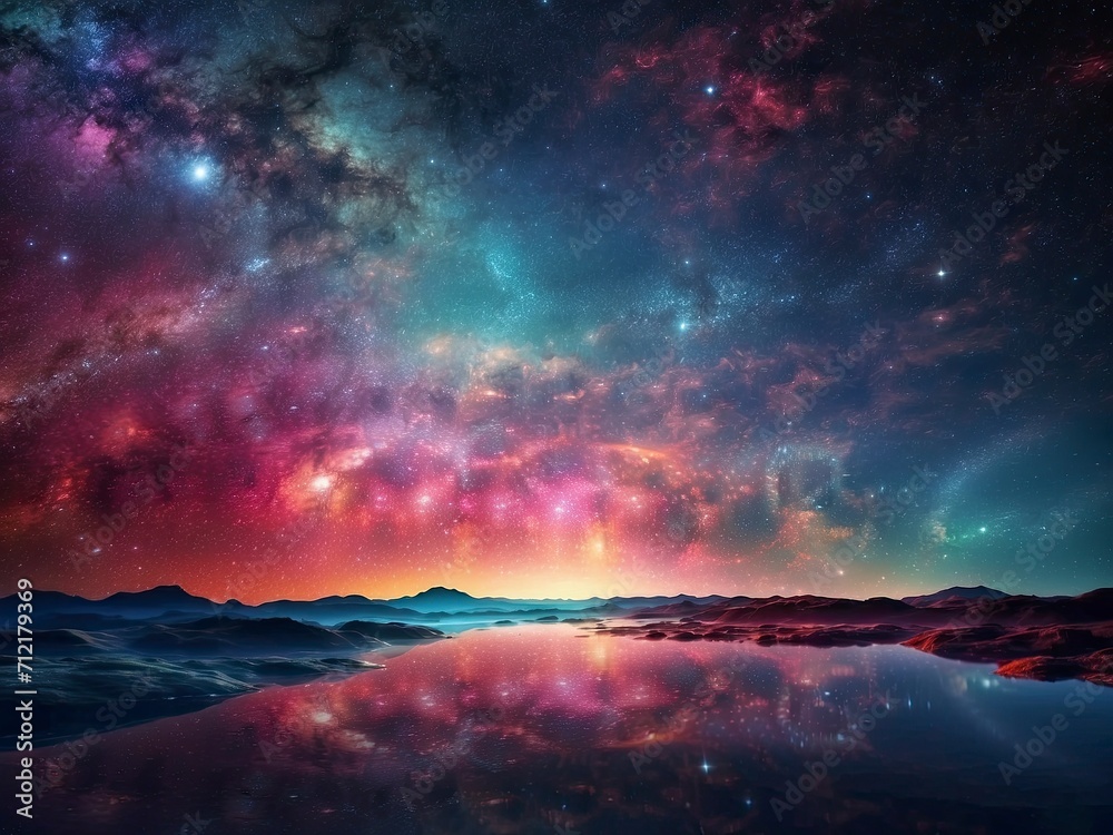 Digital colorful starry sky abstract graphic poster web page PPT ...