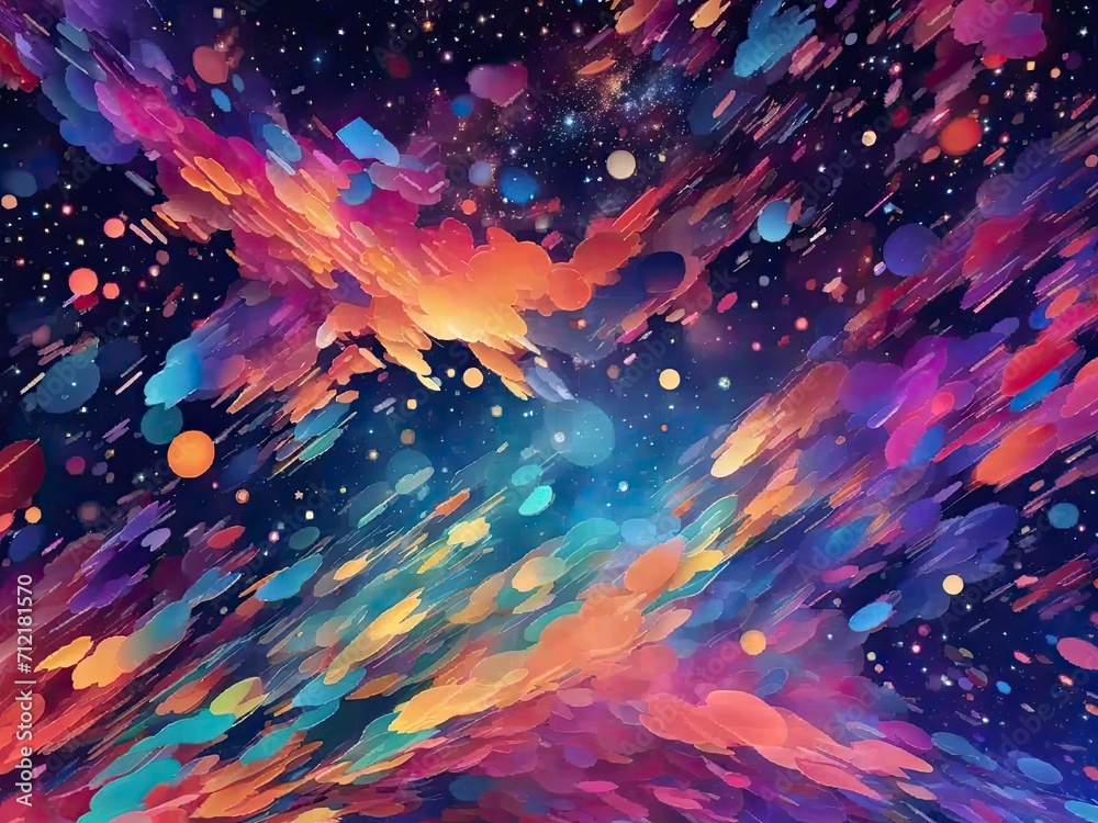 Digital colorful starry sky abstract graphic poster web page PPT ...