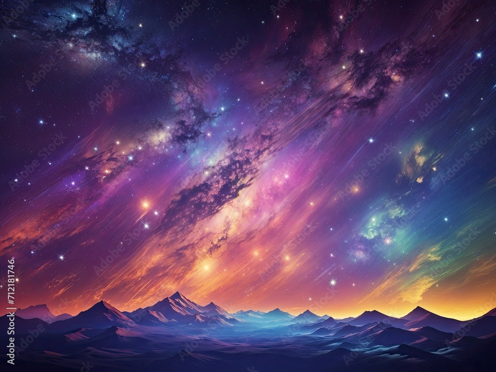 Digital colorful starry sky abstract graphic poster web page PPT ...