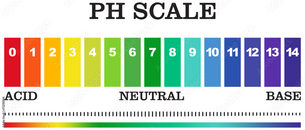 PH value scale chart for acid-alkaline solution. Acid-base balance infographic isolated on white ...