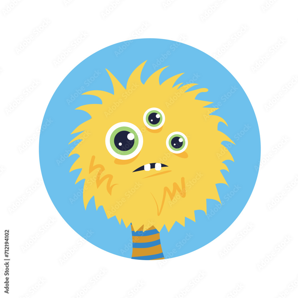 Avatar of monster in the colorful style. This illustration presents a ...