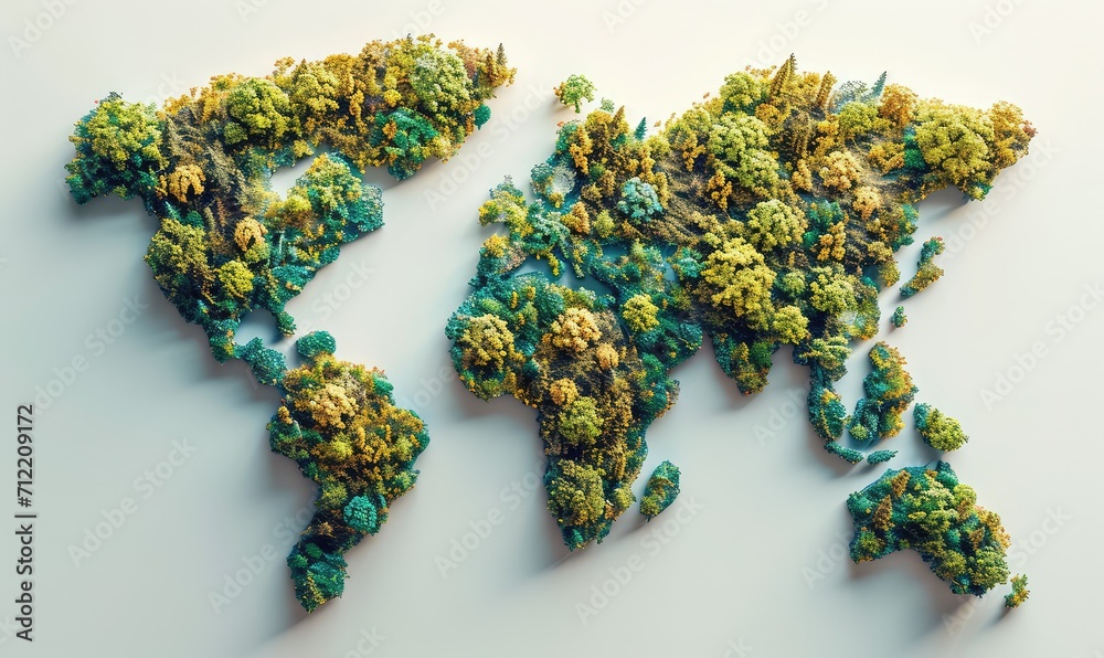 world map with shapes of regions Stock Photo | Adobe Stock