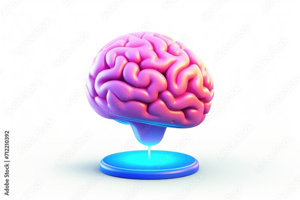 Creative brain symbol 3D icon, brainstorming ideation techniques ...