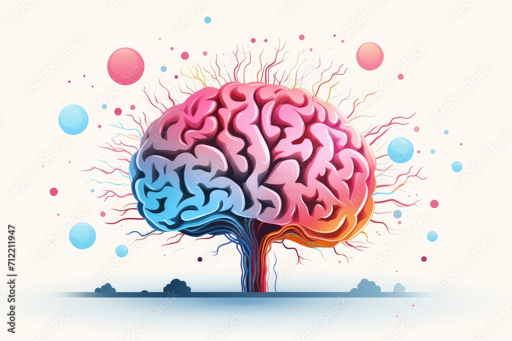 3D Icon Brain Symbol Cognitive dissonance, creative performance ...