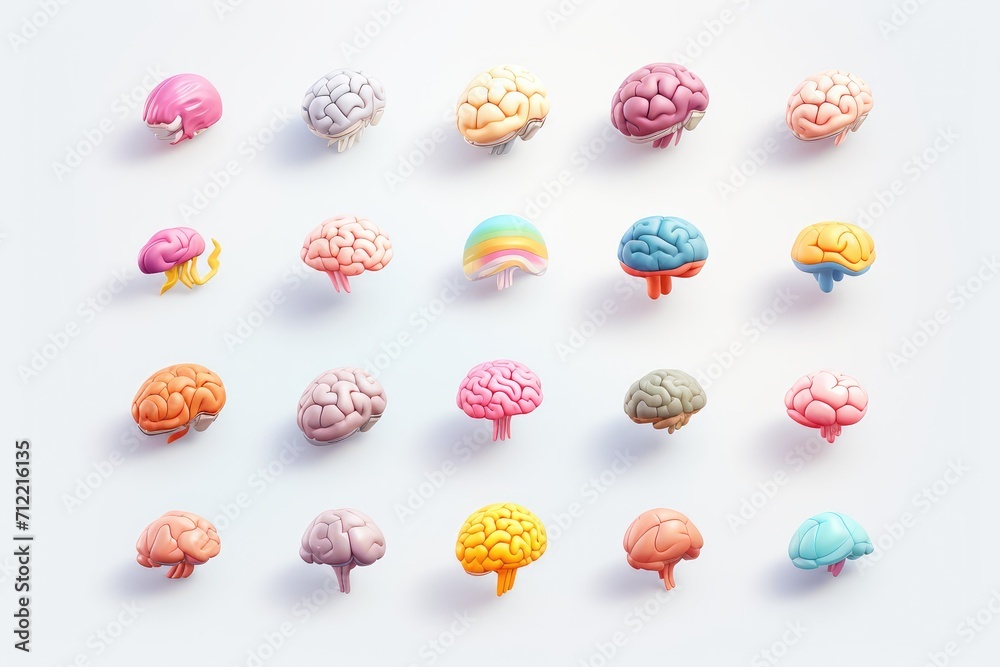 Brain vector encompassing neuroscience, neural network, brain anatomy ...